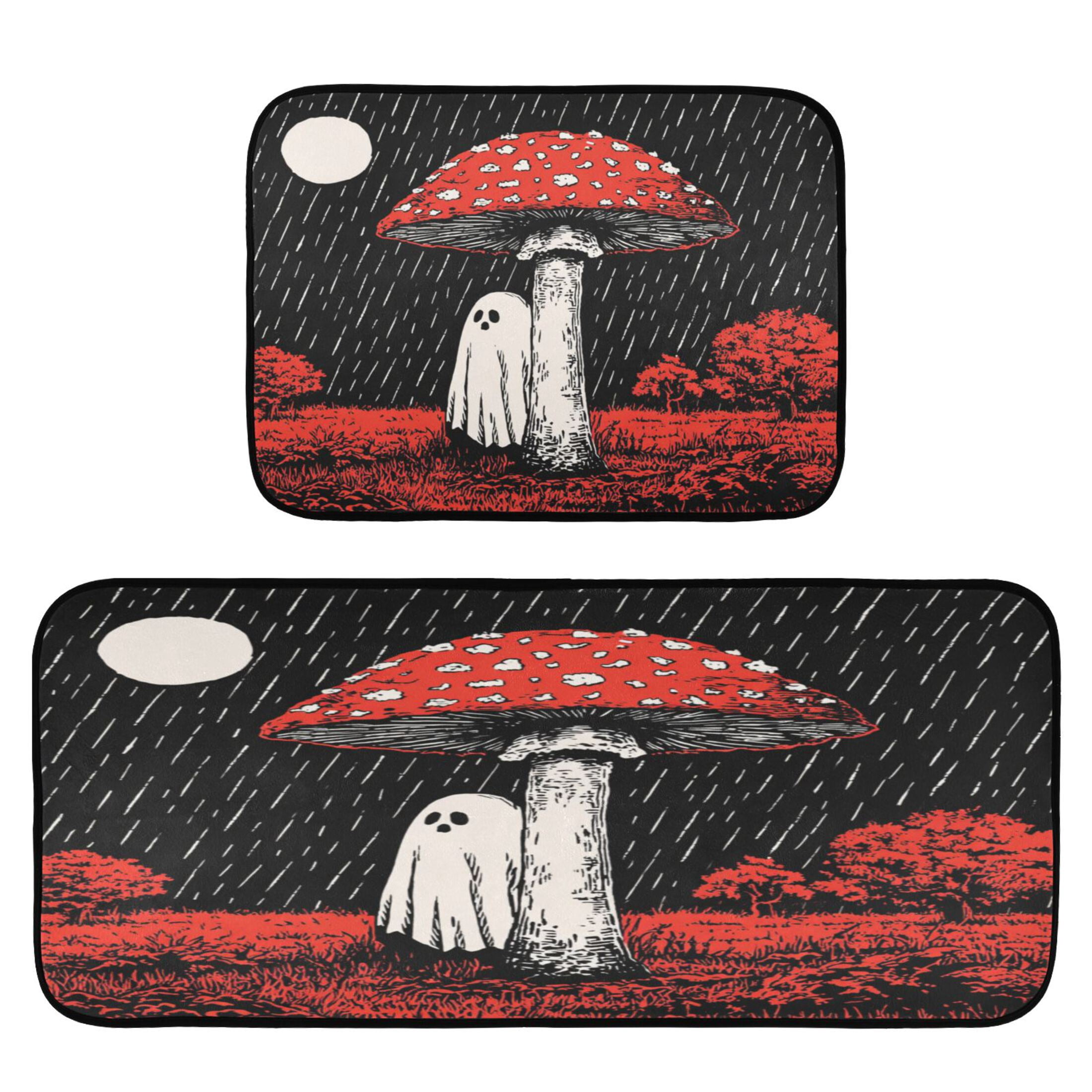 2-Piece Kitchen Mat Set Non Slip Washable Floor Mats Decorative Rugs ...