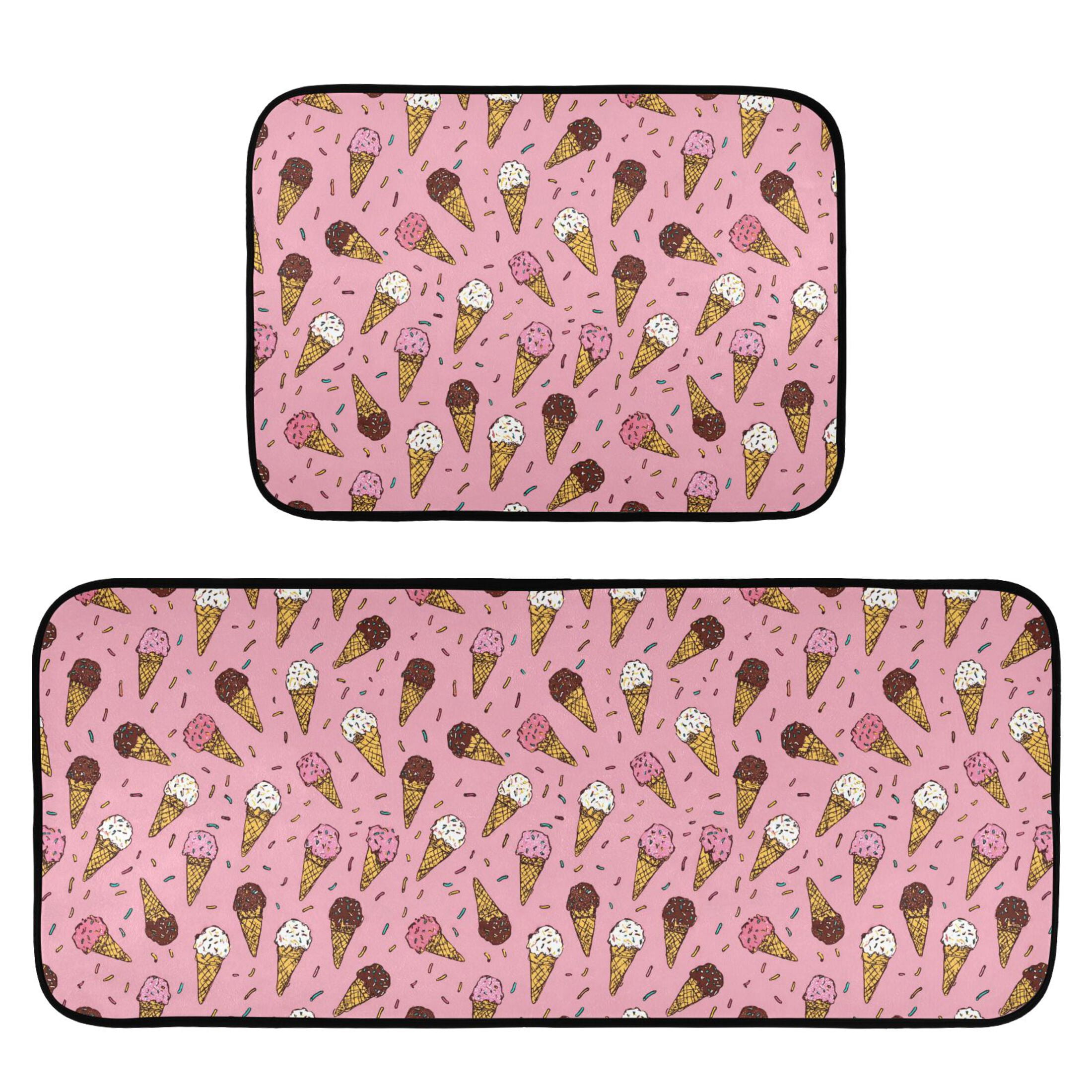 2-Piece Kitchen Mat Set Non Slip Washable Floor Mats Decorative Rugs ...