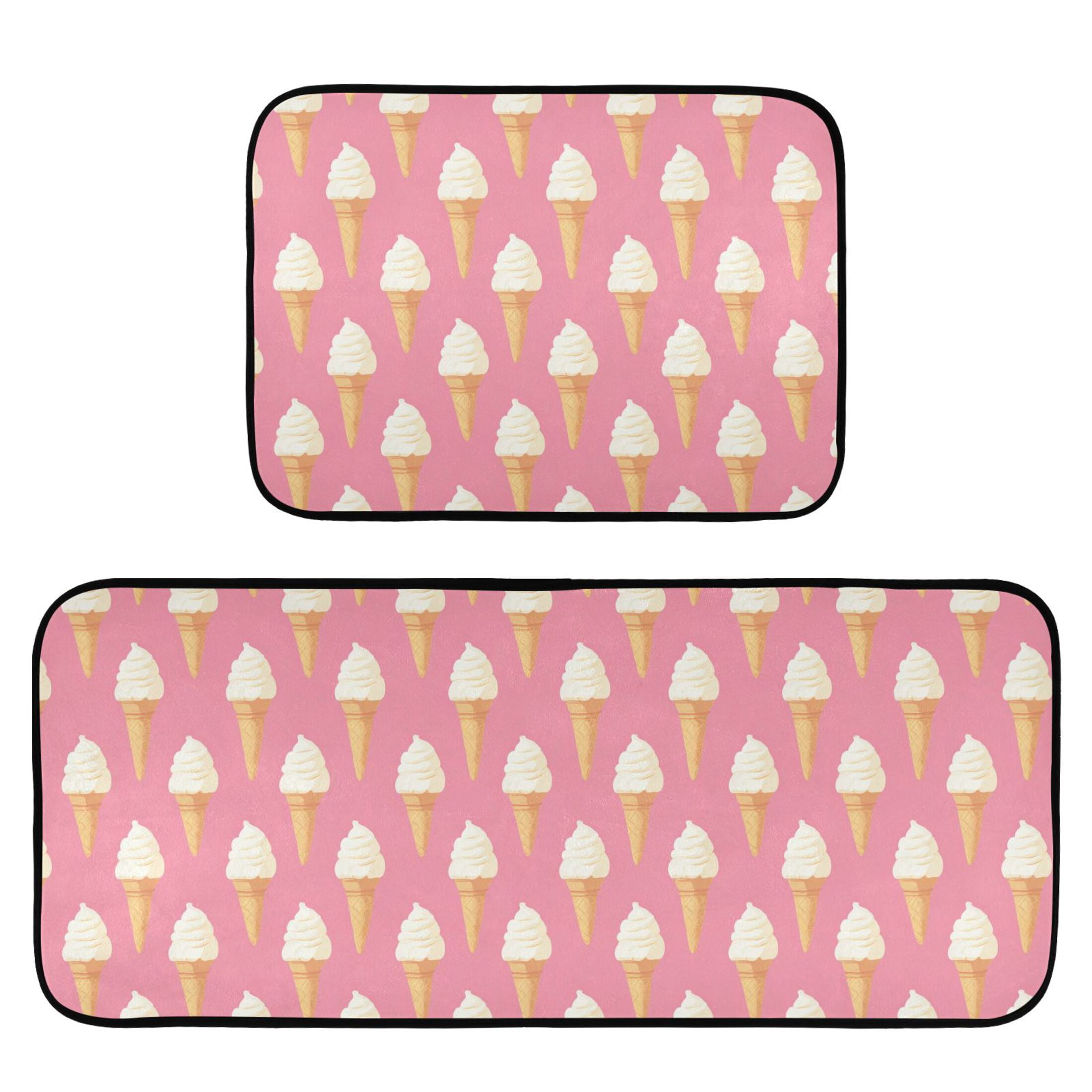 2-Piece Kitchen Mat Set Non Slip Washable Floor Mats Decorative Rugs ...