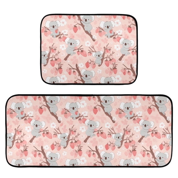 2-Piece Kitchen Mat Set Non Slip Washable Floor Mats Decorative Rugs ...