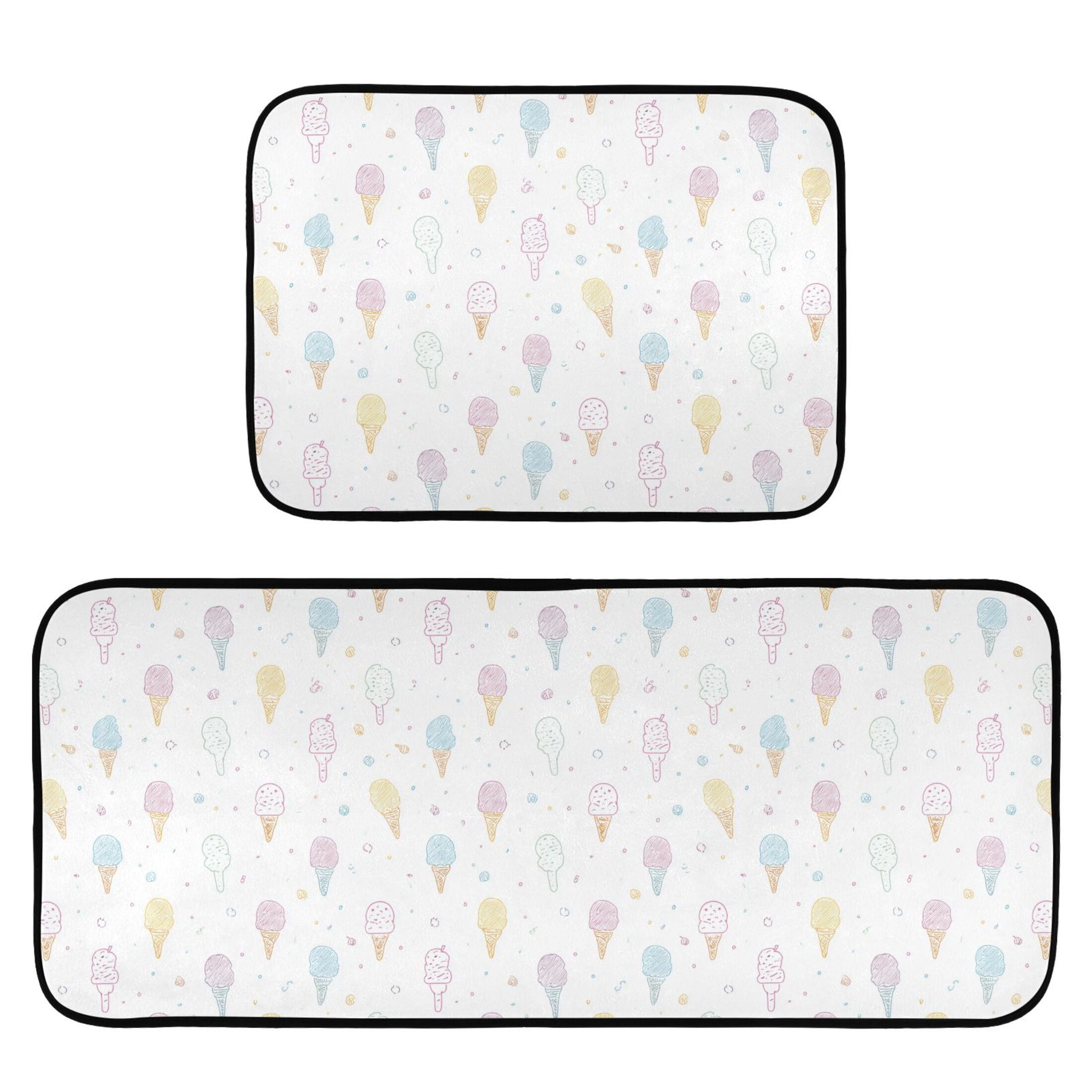 2-Piece Kitchen Mat Set Non Slip Washable Floor Mats Decorative Rugs ...