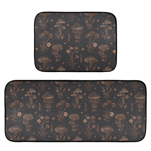 2-Piece Kitchen Mat Set Non Slip Washable Floor Mats Decorative Rugs ...