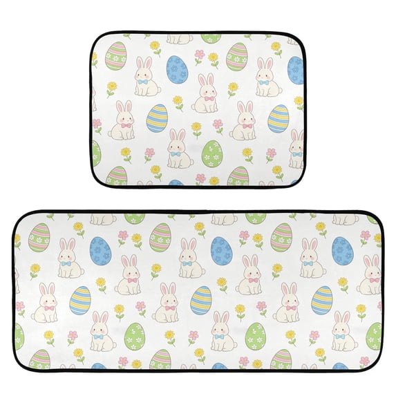 2-Piece Kitchen Mat Set Non Slip Washable Floor Mats Decorative Rugs ...