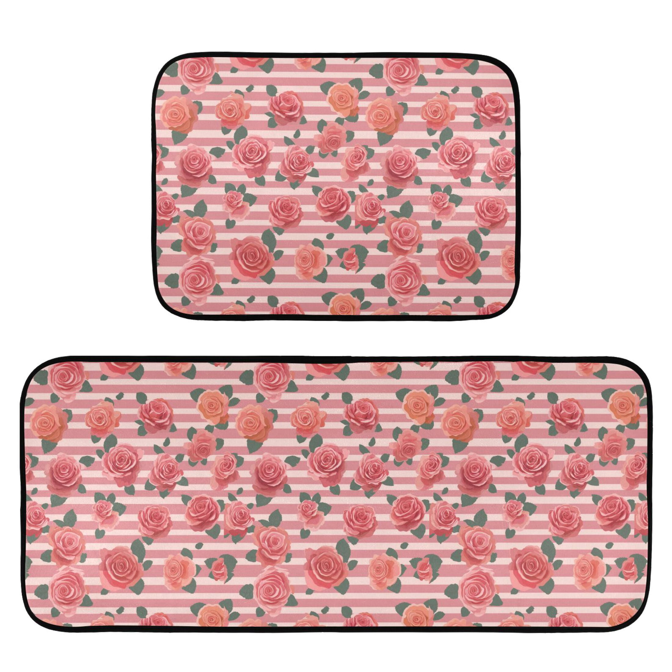2-Piece Kitchen Mat Set Non Slip Washable Floor Mats Decorative Rugs ...