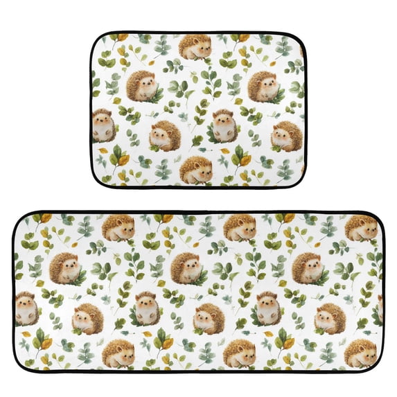 2-Piece Kitchen Mat Set Non Slip Washable Floor Mats Decorative Rugs ...