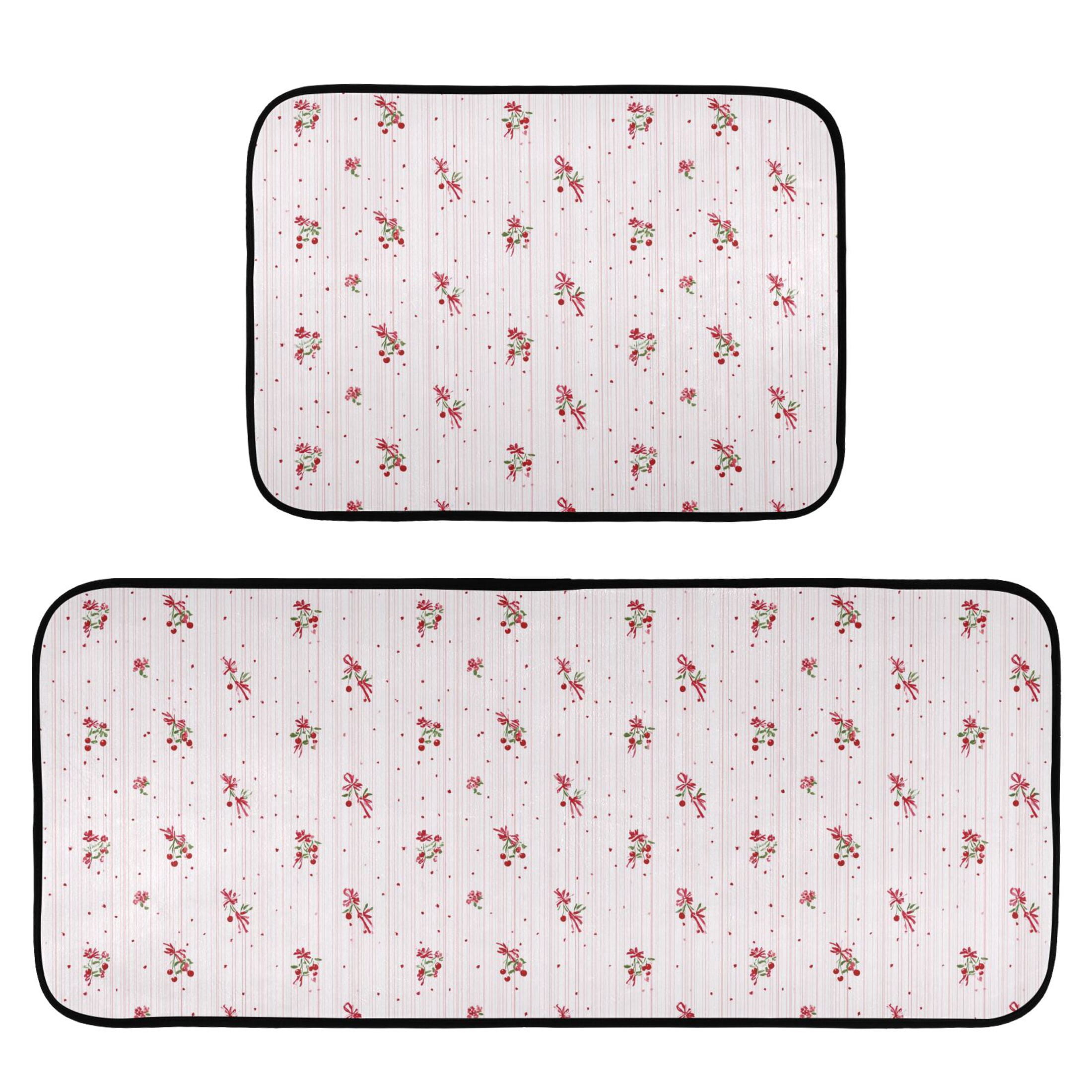 2-Piece Kitchen Mat Set Non Slip Washable Floor Mats Decorative Rugs ...