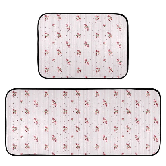 2-Piece Kitchen Mat Set Non Slip Washable Floor Mats Decorative Rugs ...
