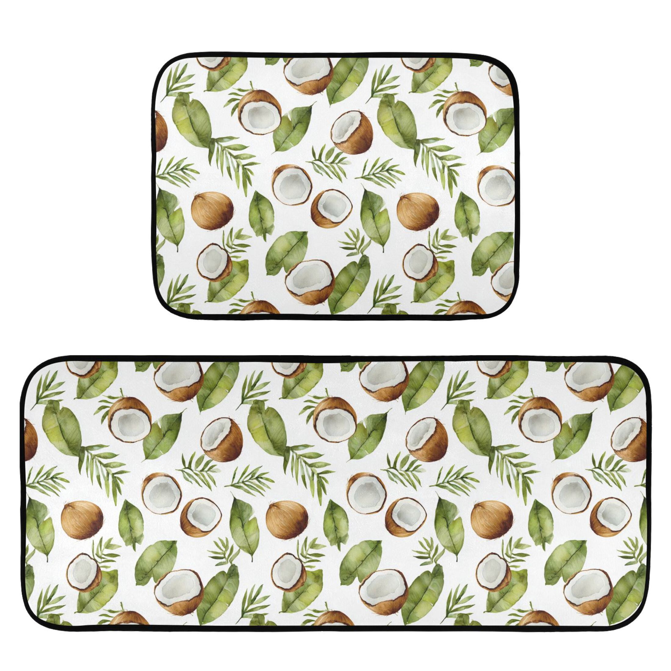 2-Piece Kitchen Mat Set Non Slip Washable Floor Mats Decorative Rugs ...