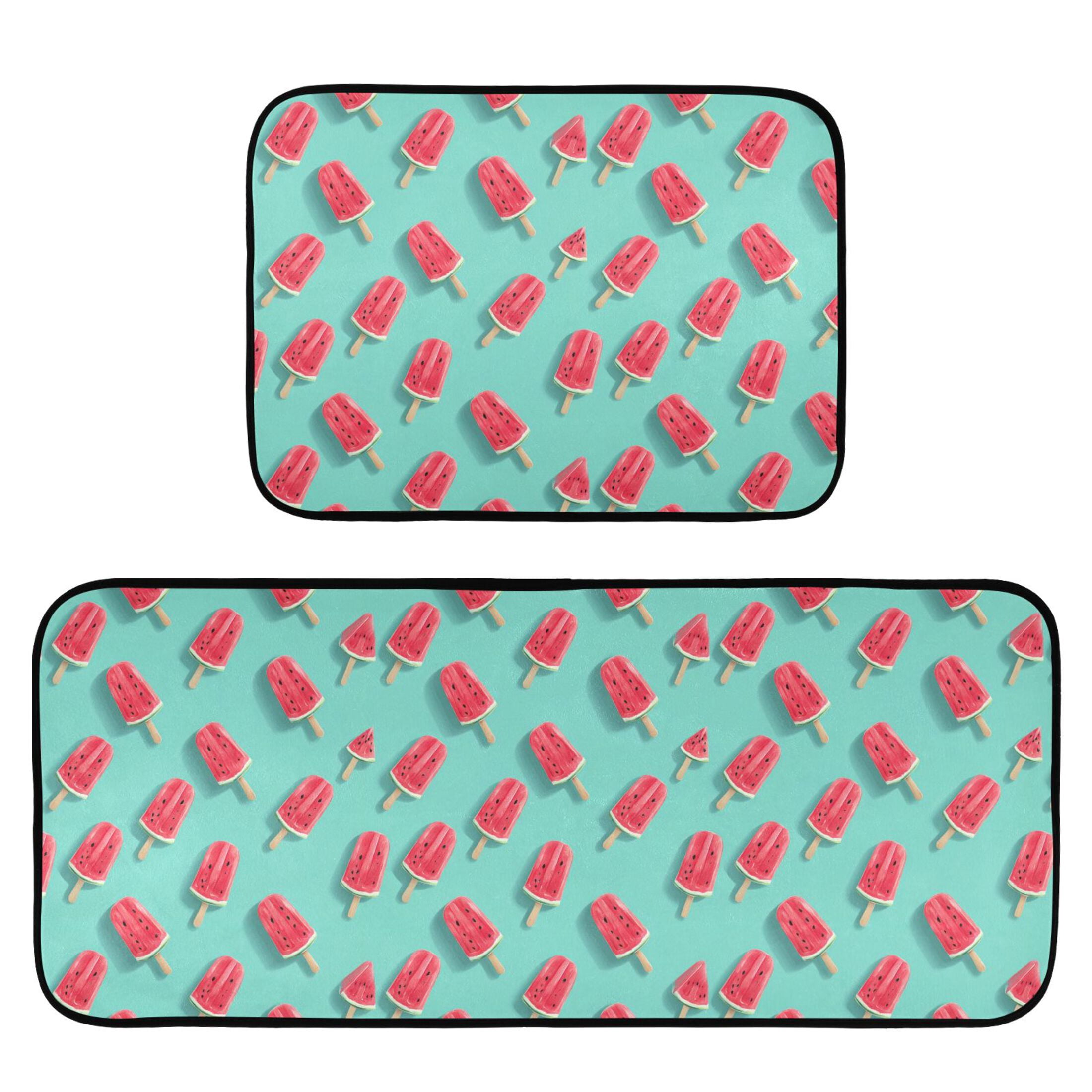2-Piece Kitchen Mat Set Non Slip Washable Floor Mats Decorative Rugs ...
