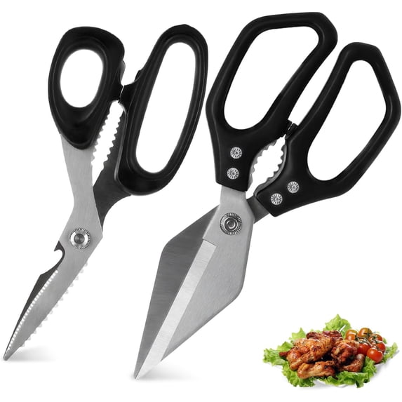 2-Piece Kitchen Scissors (1 Heavy-Duty Poultry Shears + 1 Chicken Bone ...
