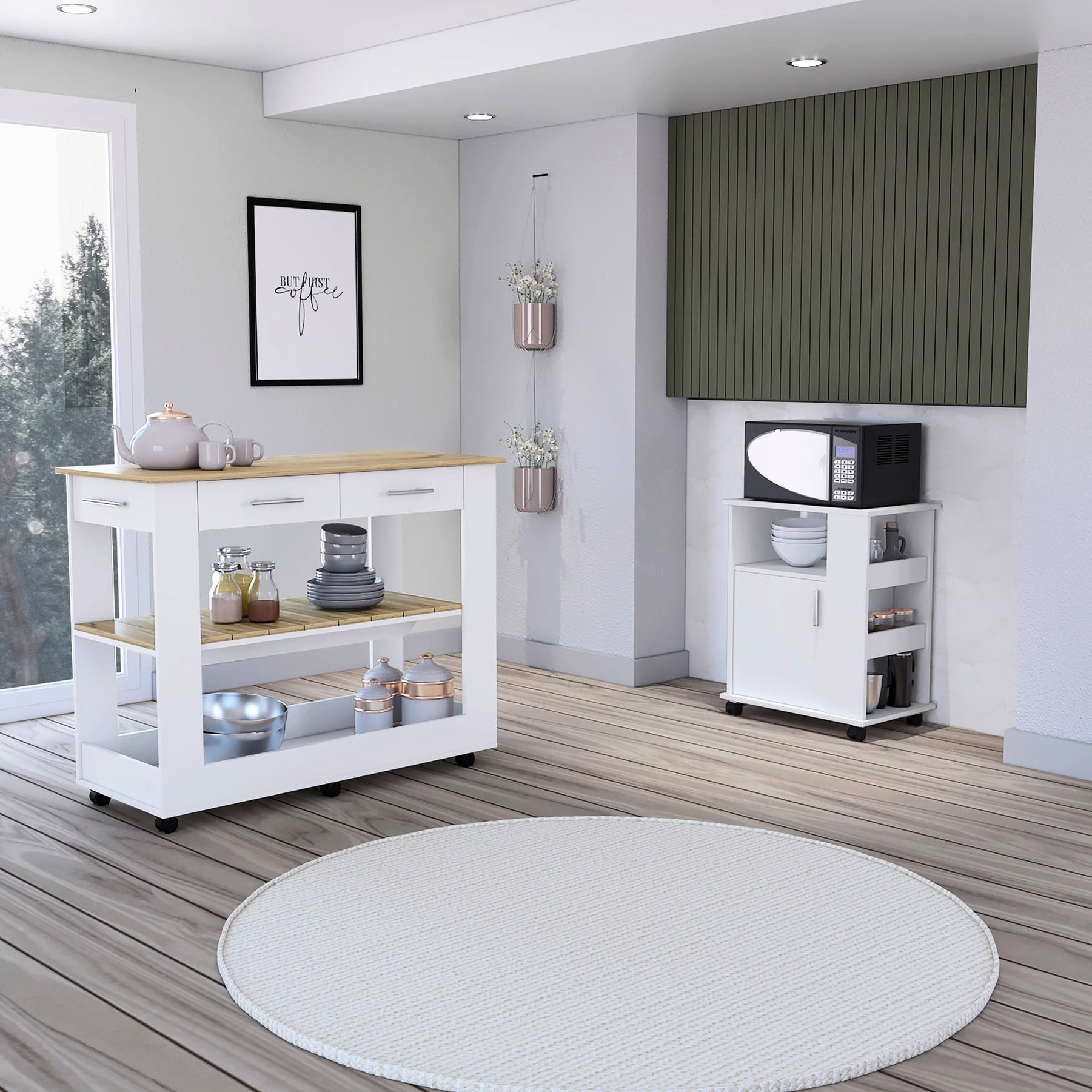 2-Piece Kitchen Storage Set | Single Door for Internal Storage, Shelves ...