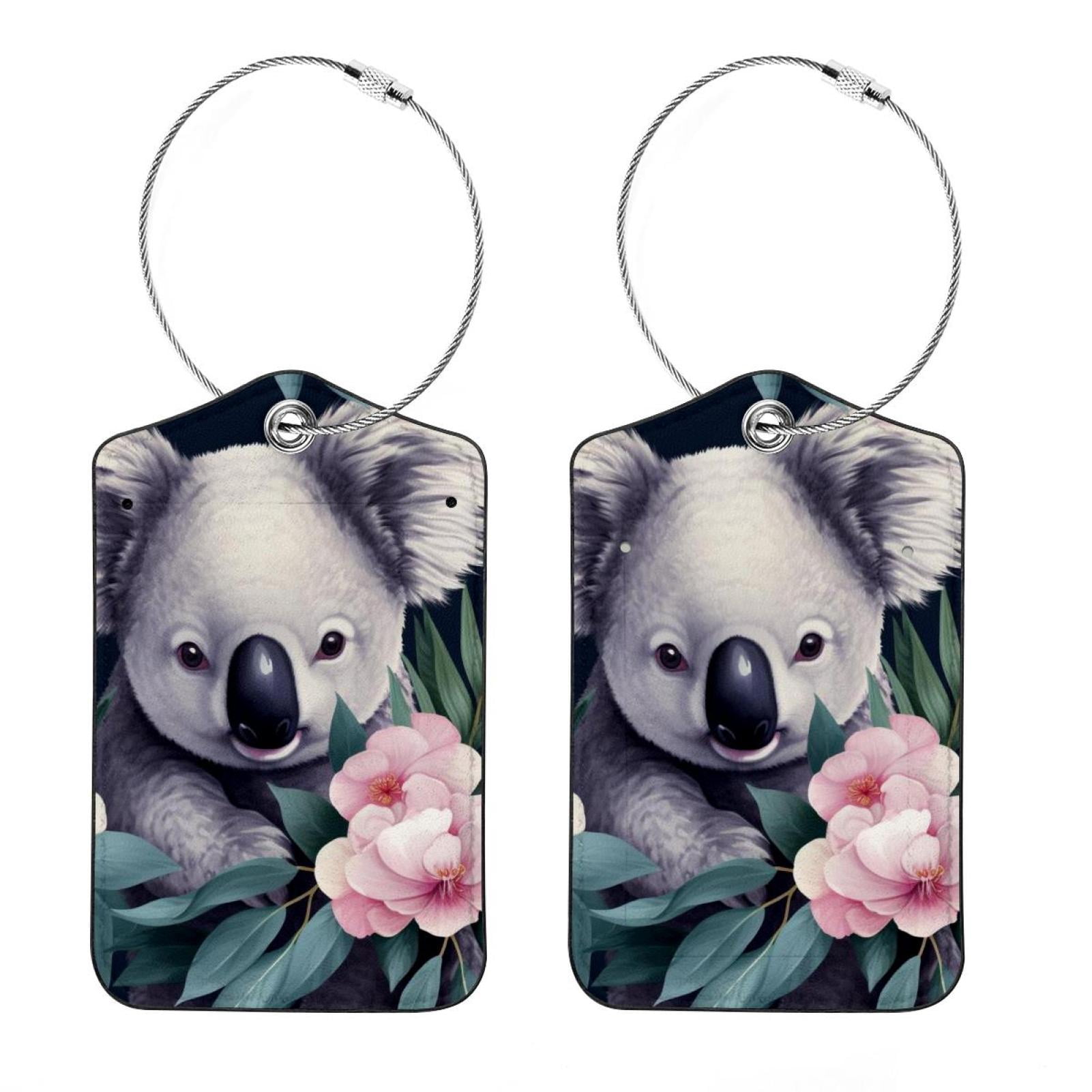 2 Piece Koala Luggage Tag for Suitcase Identifiers Privacy Name Address ...