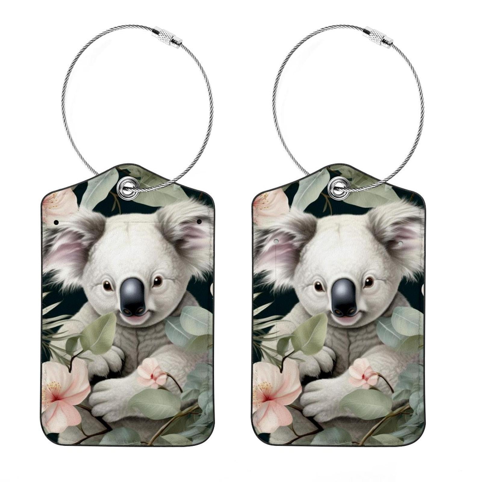 2 Piece Koala Luggage Tag for Suitcase Identifiers Privacy Name Address ...