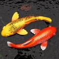 2-Piece Koi Fish Garden Stake Red Gold Resin Sculpture Waterproof ...