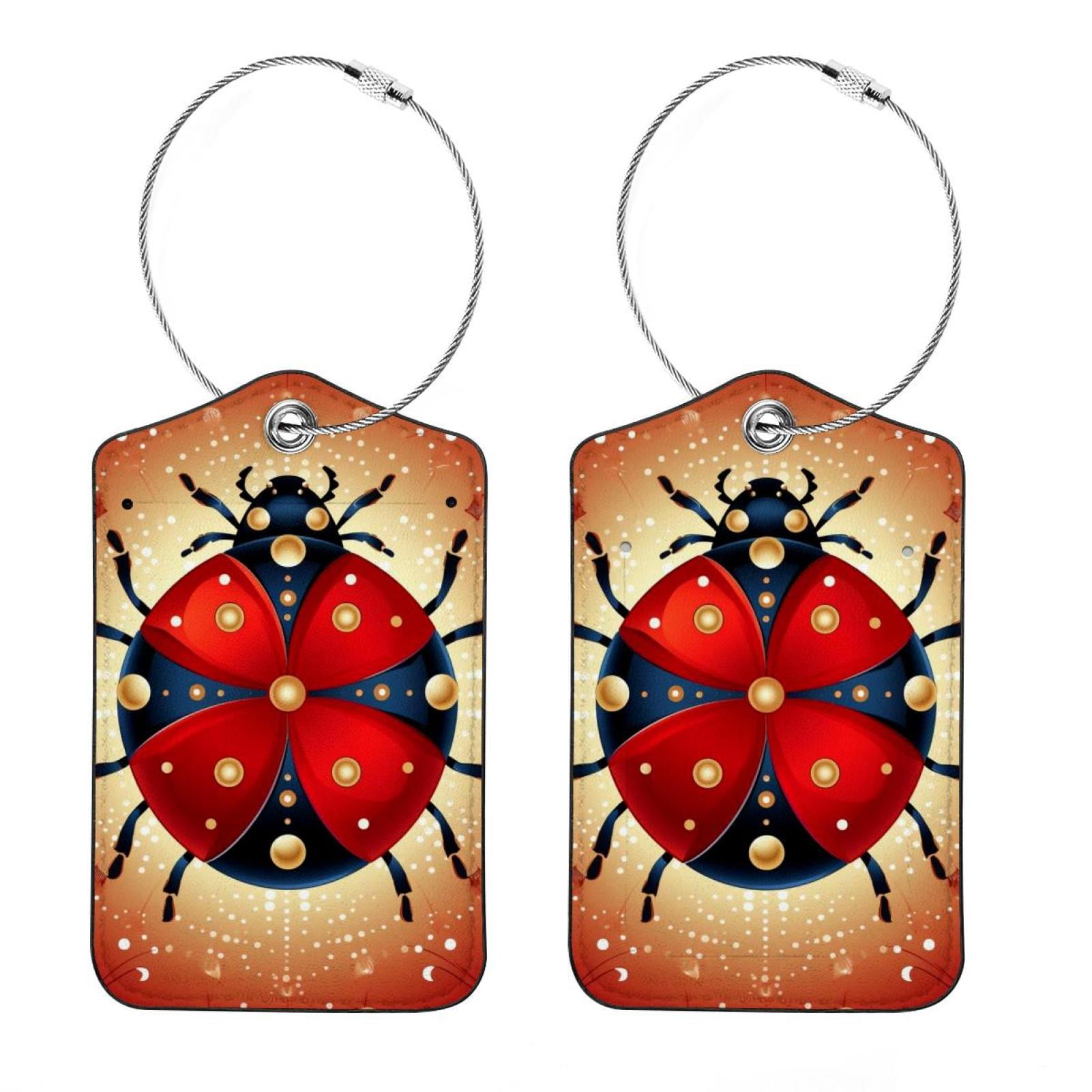 2 Piece Ladybird Luggage Tag for Suitcase Identifiers Privacy Name ...