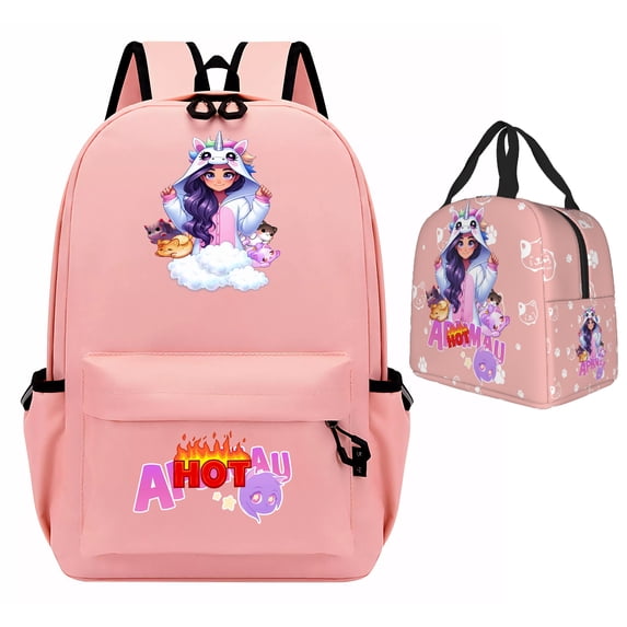 2-Piece Laptop Backpack, Water-Resistant Travel Backpack with Lunch Box ...