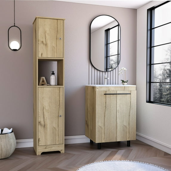 2 Piece Light Oak Bathroom Furniture Set | Clear Assembly Guide with ...