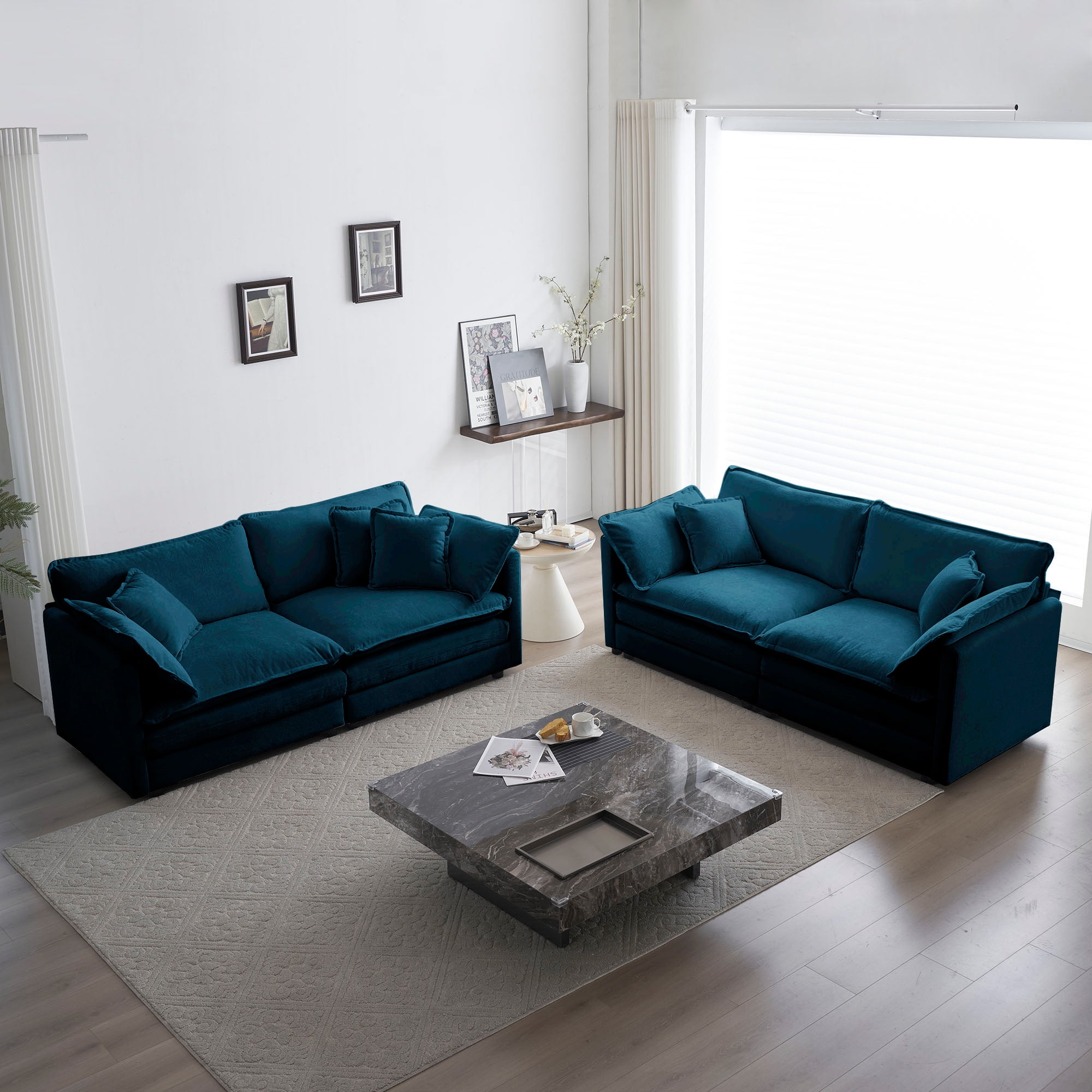 2 - Piece Living Room Set , 2 Pieces Upholstered Loveseat and Couch for ...