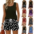 2-Piece Lounge Set for Women, Sleeveless Scoop Neck Tank Top with ...