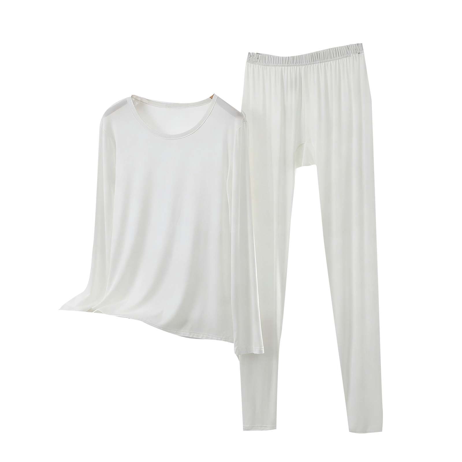 2 Piece Lounge Set for Women Plus Size Crew Neck Long Sleeve Sleepwear ...