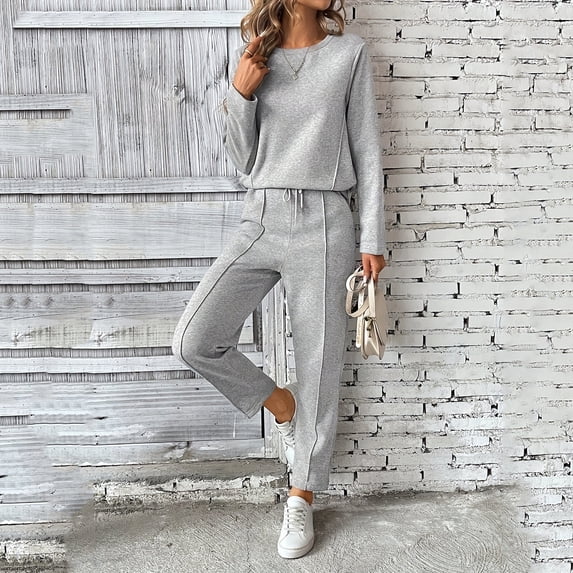 2 Piece Lounge Sets for Women Casual Summer Long Sleeve Matching ...