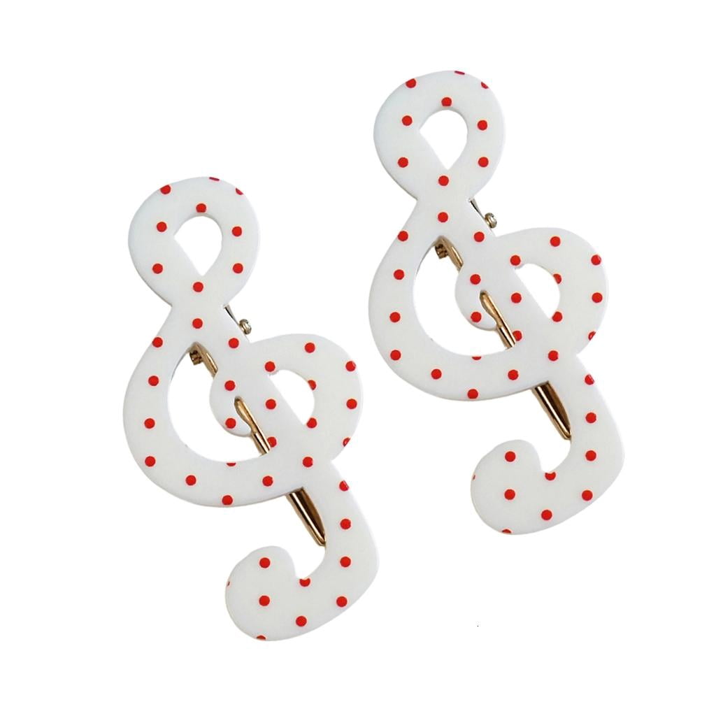 2 Piece Lovely Star Dot Music Symbol Hair Clip Safe Acrylic Hair ...