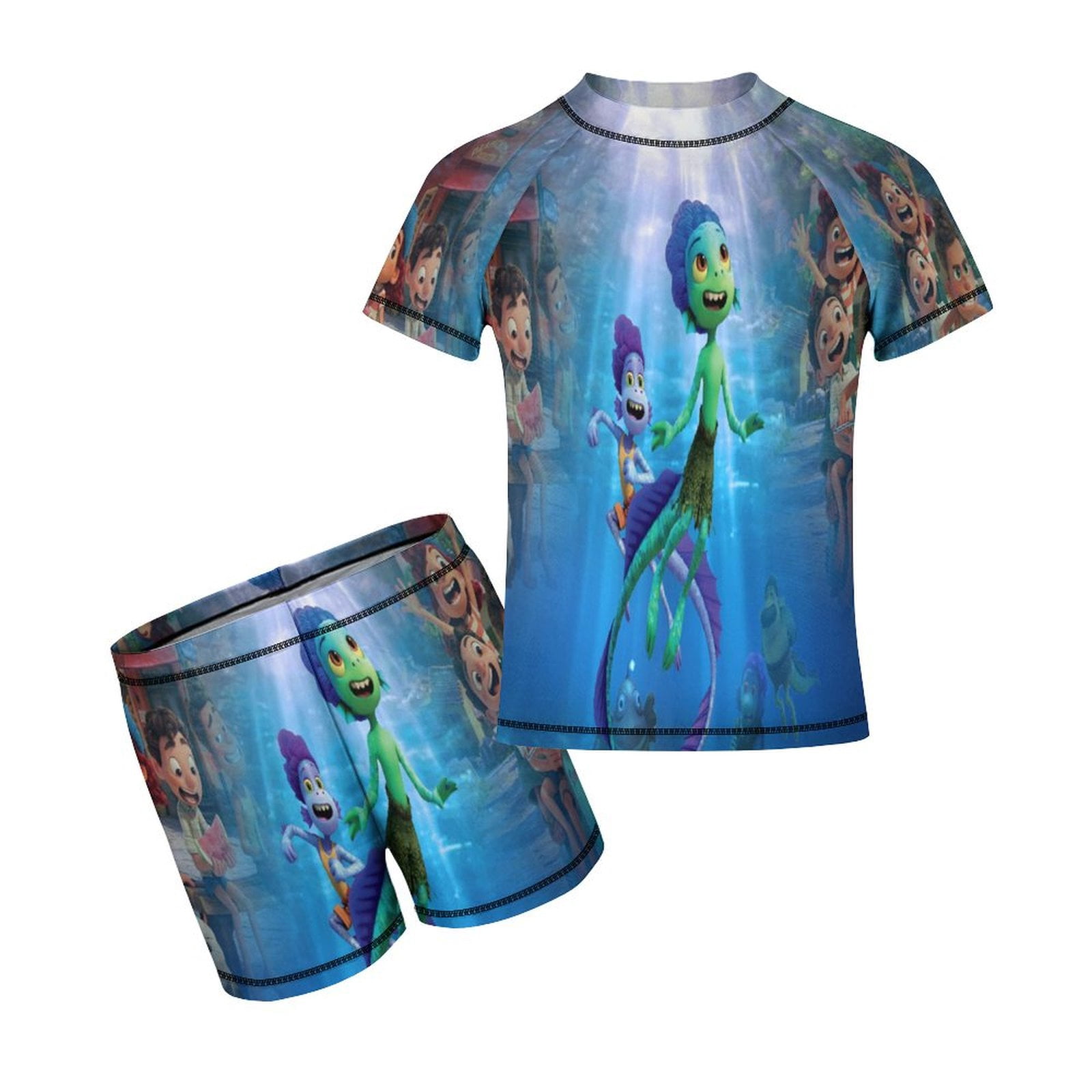2 Piece Luc Bathing Suits Rash Guard Swim Shirts with Shorts Set ...