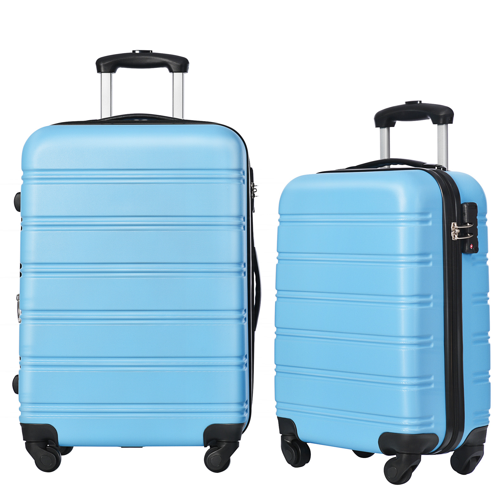 2 Piece Luggage Sets Hard Shell Suitcase With Expandable Spinner Wheels ...