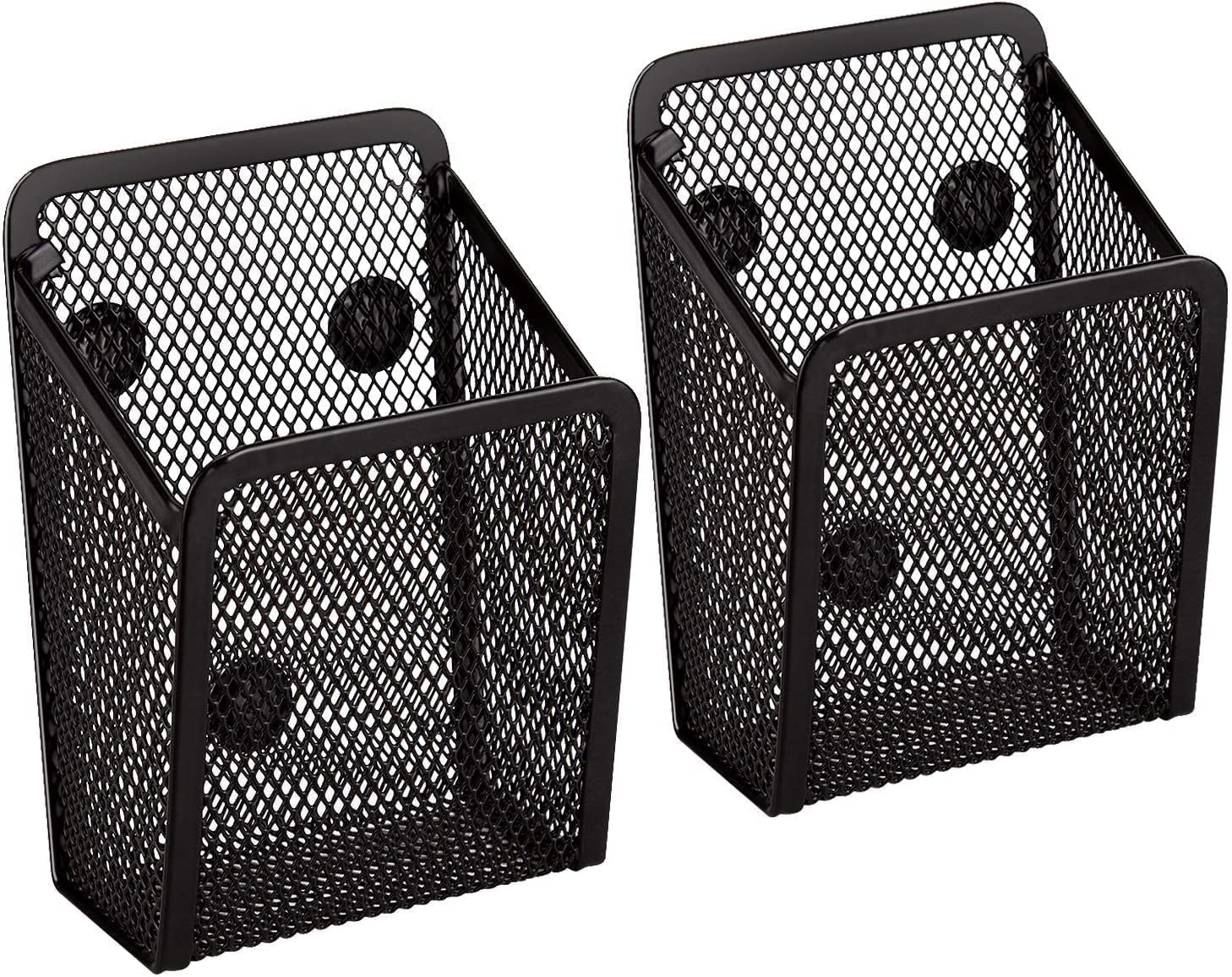 2 Piece Magnetic Pen Holder - Mesh Storage Baskets With Strong Magnets ...