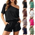 2 Piece Matching Summer Lounge Set Women's Solid Color Spring/Summer ...