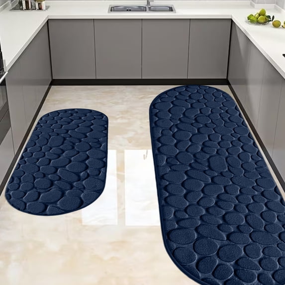 2-Piece Memory Foam Bath Mat Set - Super Absorbent, Non-Slip, Machine ...