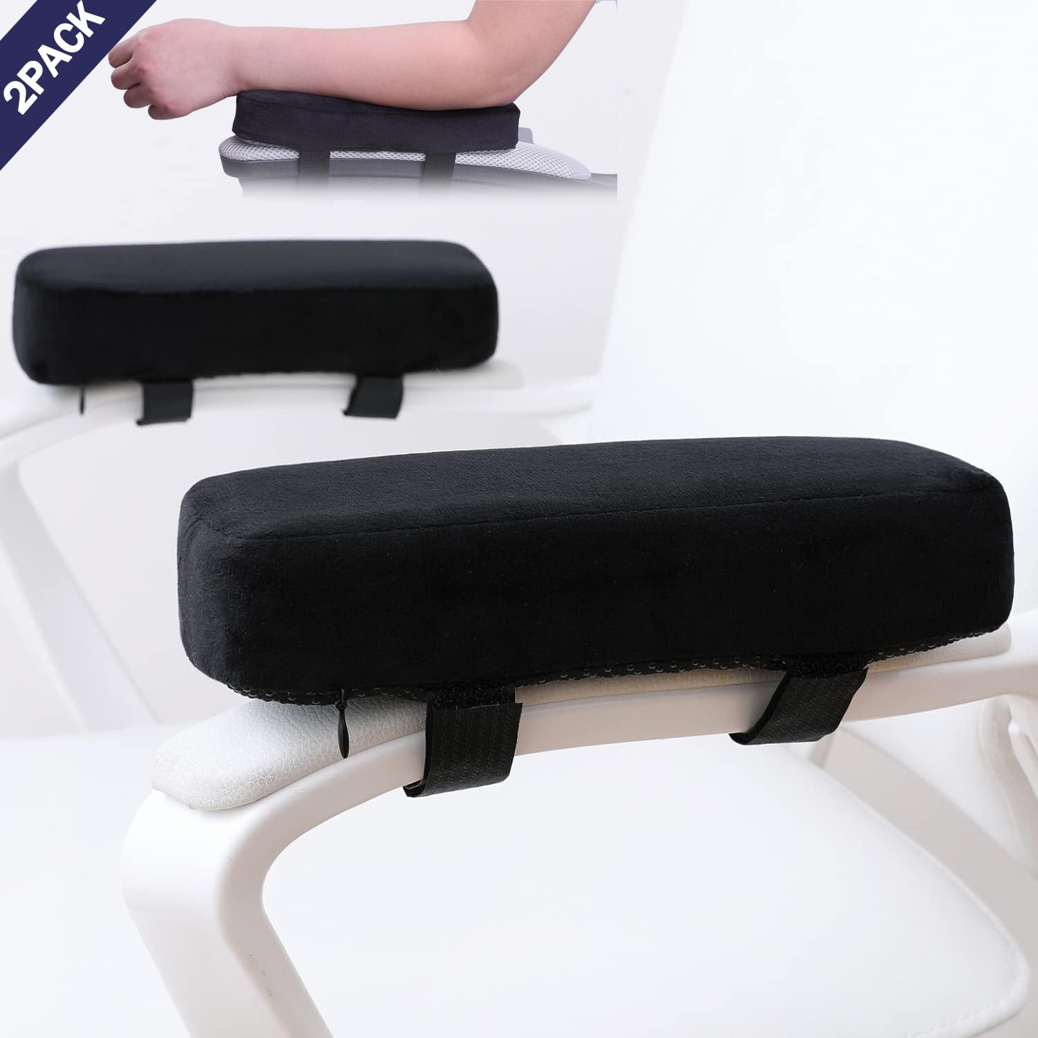 Asunby Chair Armrest Pads (2 Pack), Memory Foam Home/Office Chair Arm ...