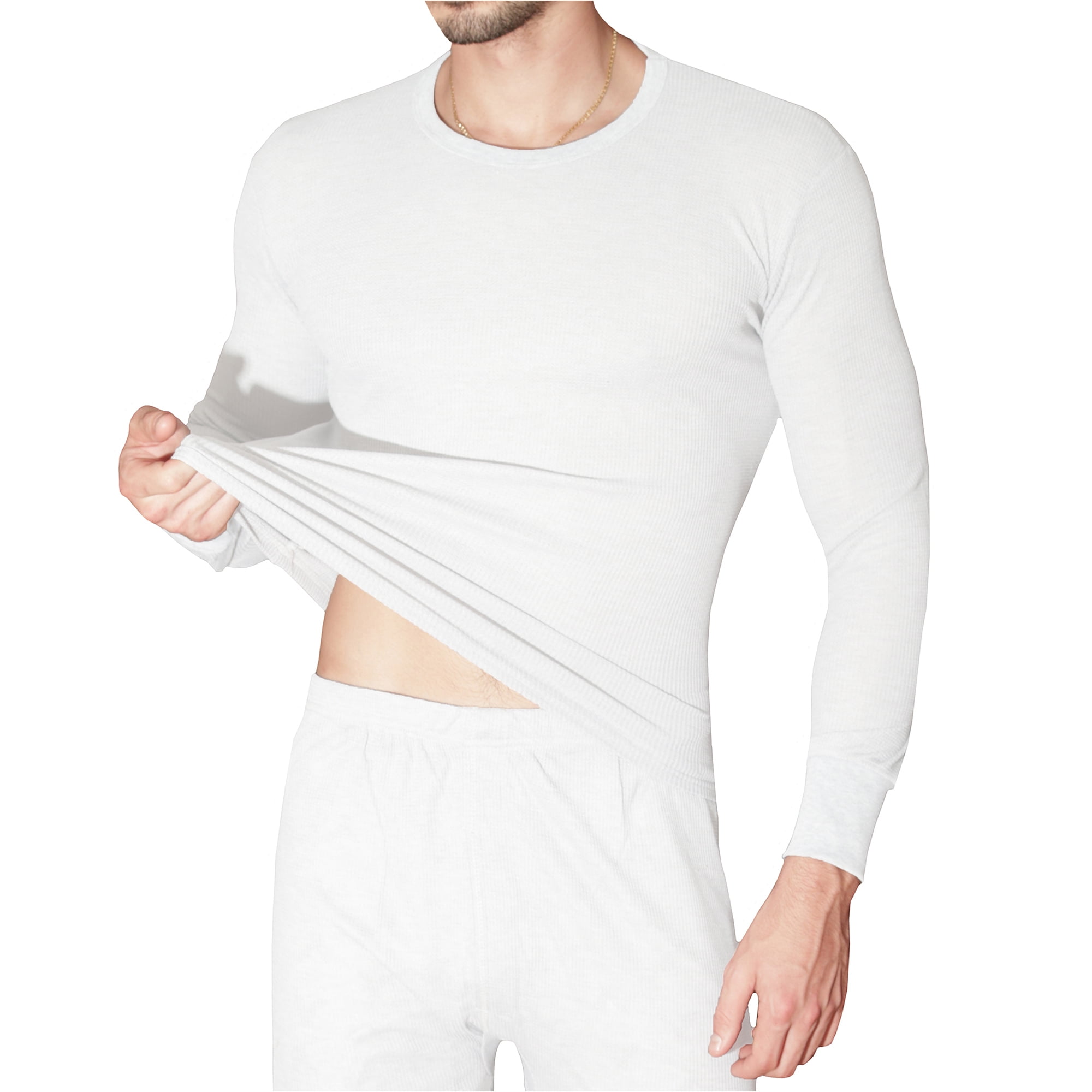 2 Piece Mens Super Soft 100 Cotton Waffle Knit Thermal Underwear Set