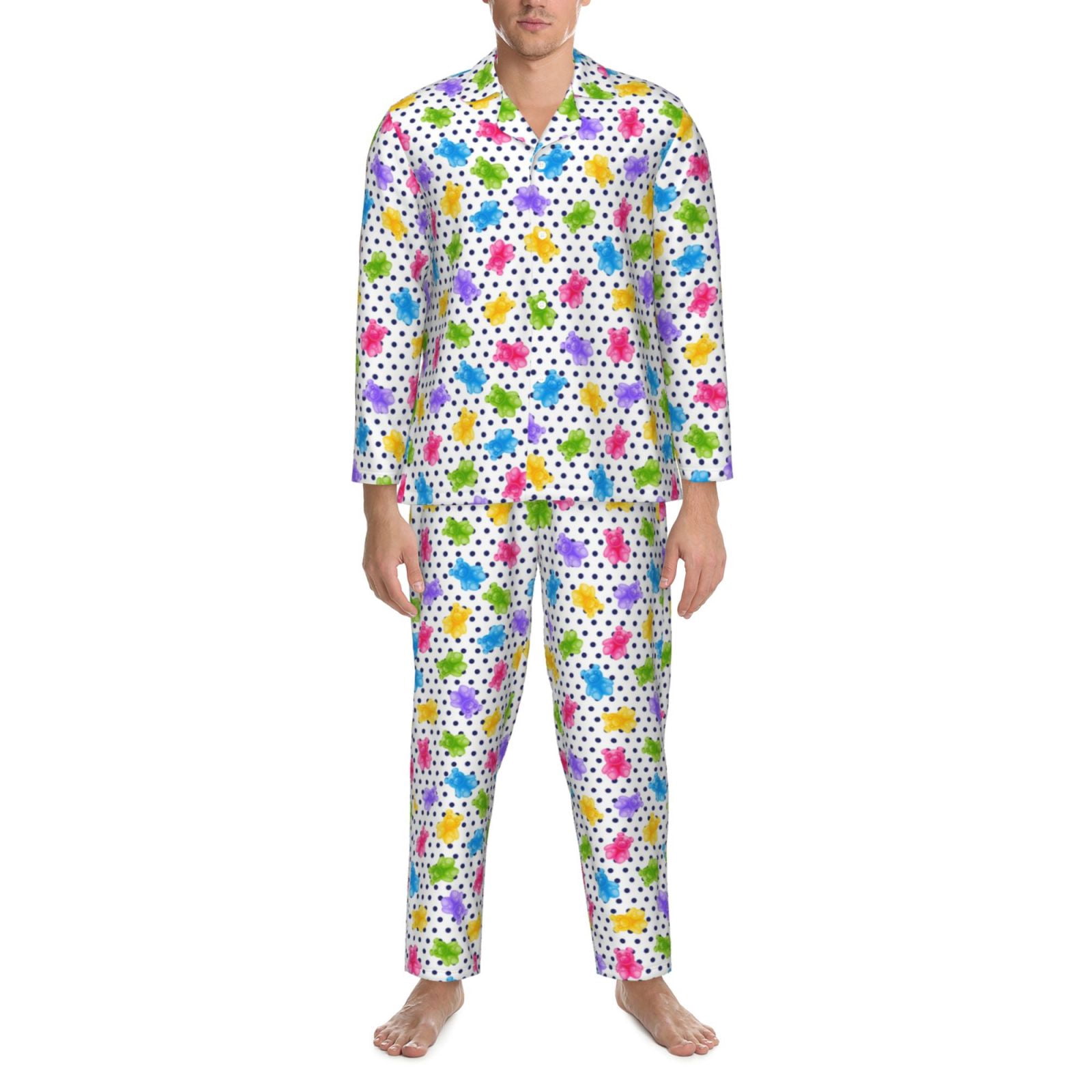 2 Piece Mens Pajamas Set, Soft Men's Sleepwear Comfy Loungewear, Bear ...