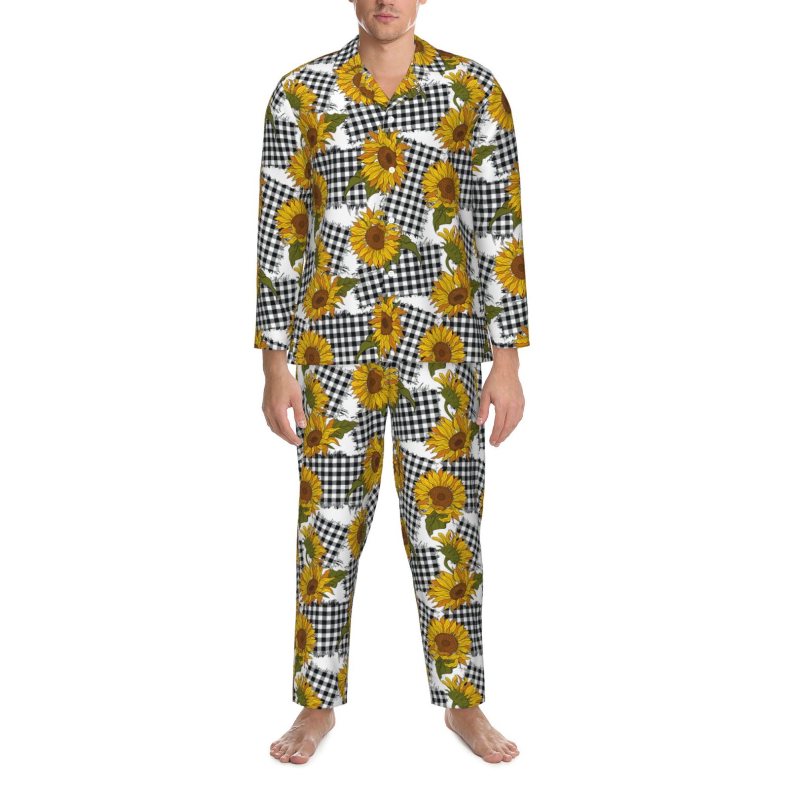 2 Piece Mens Pajamas Set, Soft Men's Sleepwear Comfy Loungewear, Bright ...