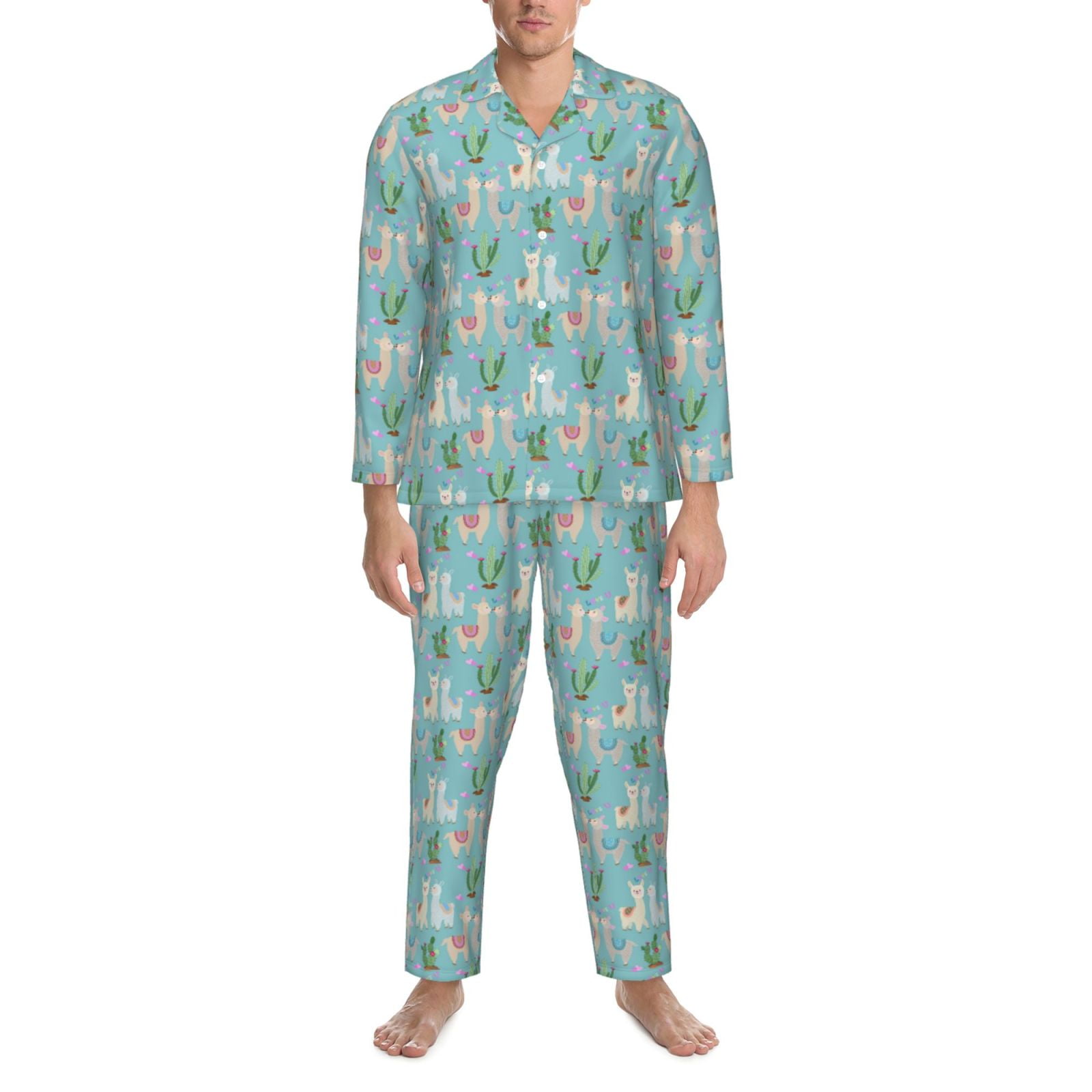 2 Piece Mens Pajamas Set, Soft Men's Sleepwear Comfy Loungewear, Cute ...