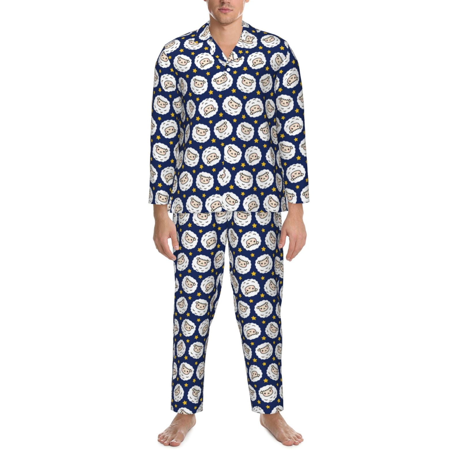 2 Piece Mens Pajamas Set, Soft Men's Sleepwear Comfy Loungewear, Cute ...