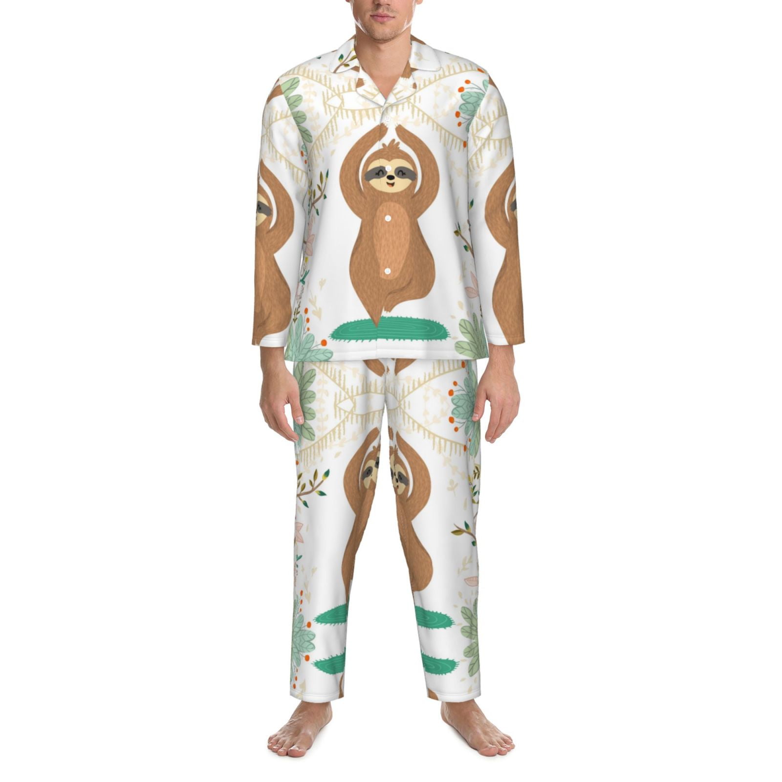 2 Piece Mens Pajamas Set, Soft Men's Sleepwear Comfy Loungewear, Cute ...
