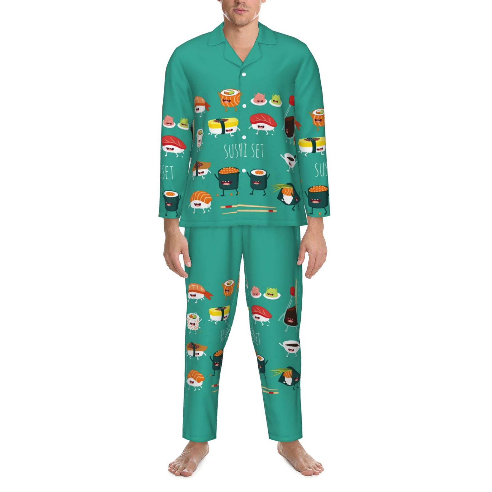 2 Piece Mens Pajamas Set, Soft Men's Sleepwear Comfy Loungewear, Cute ...