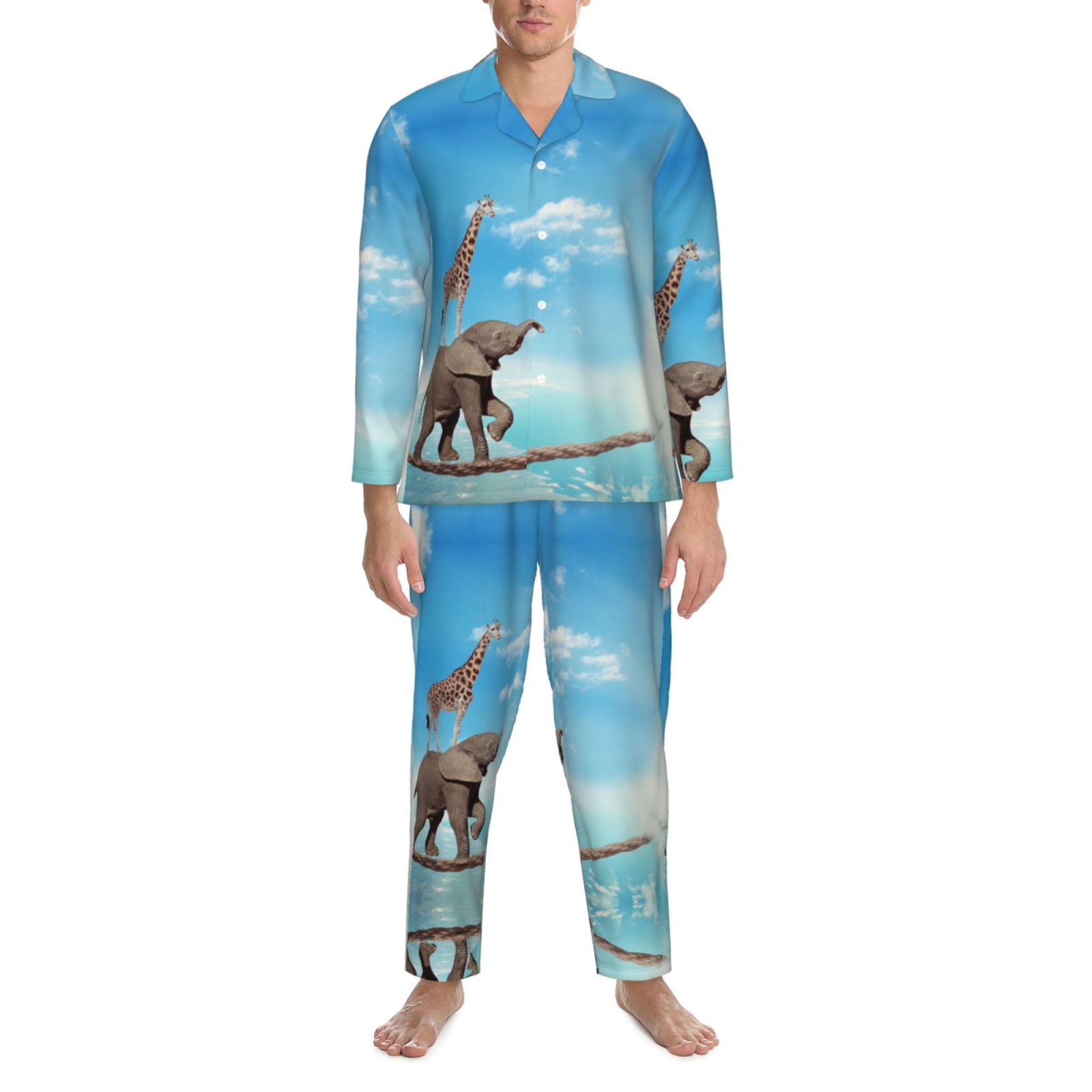 2 Piece Mens Pajamas Set, Soft Men's Sleepwear Comfy Loungewear ...