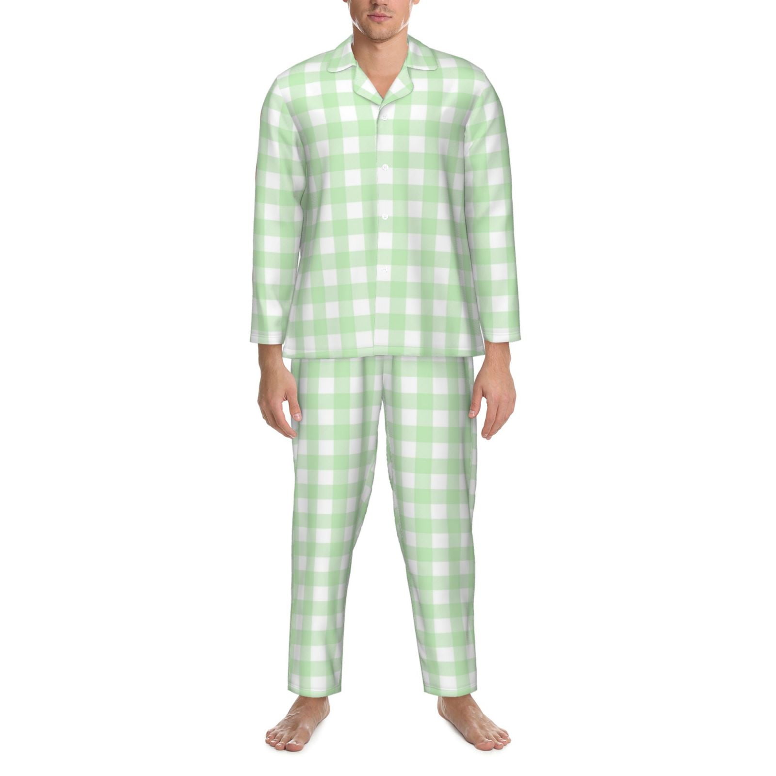 2 Piece Mens Pajamas Set, Soft Men's Sleepwear Comfy Loungewear, Light ...