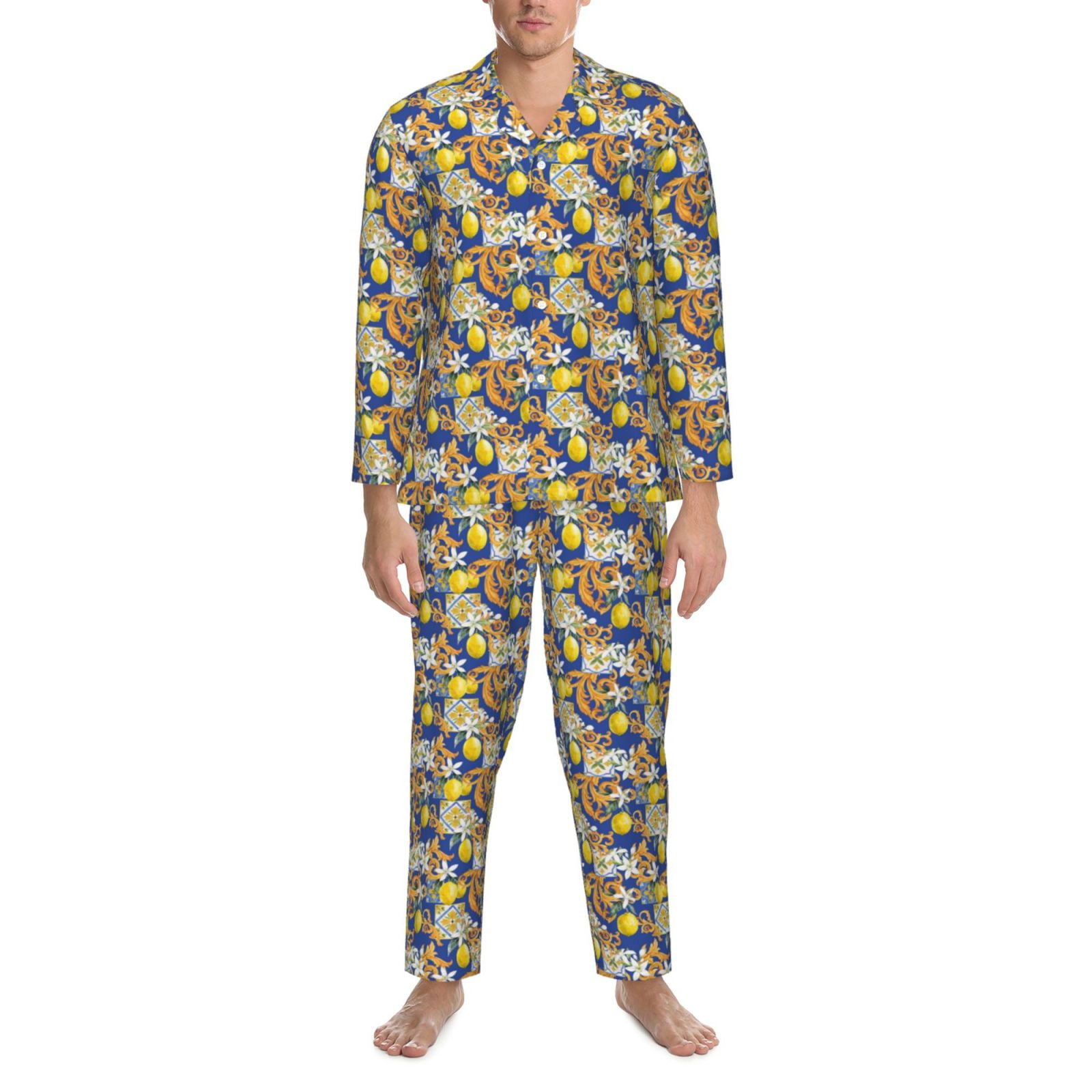 2 Piece Mens Pajamas Set, Soft Men's Sleepwear Comfy Loungewear ...
