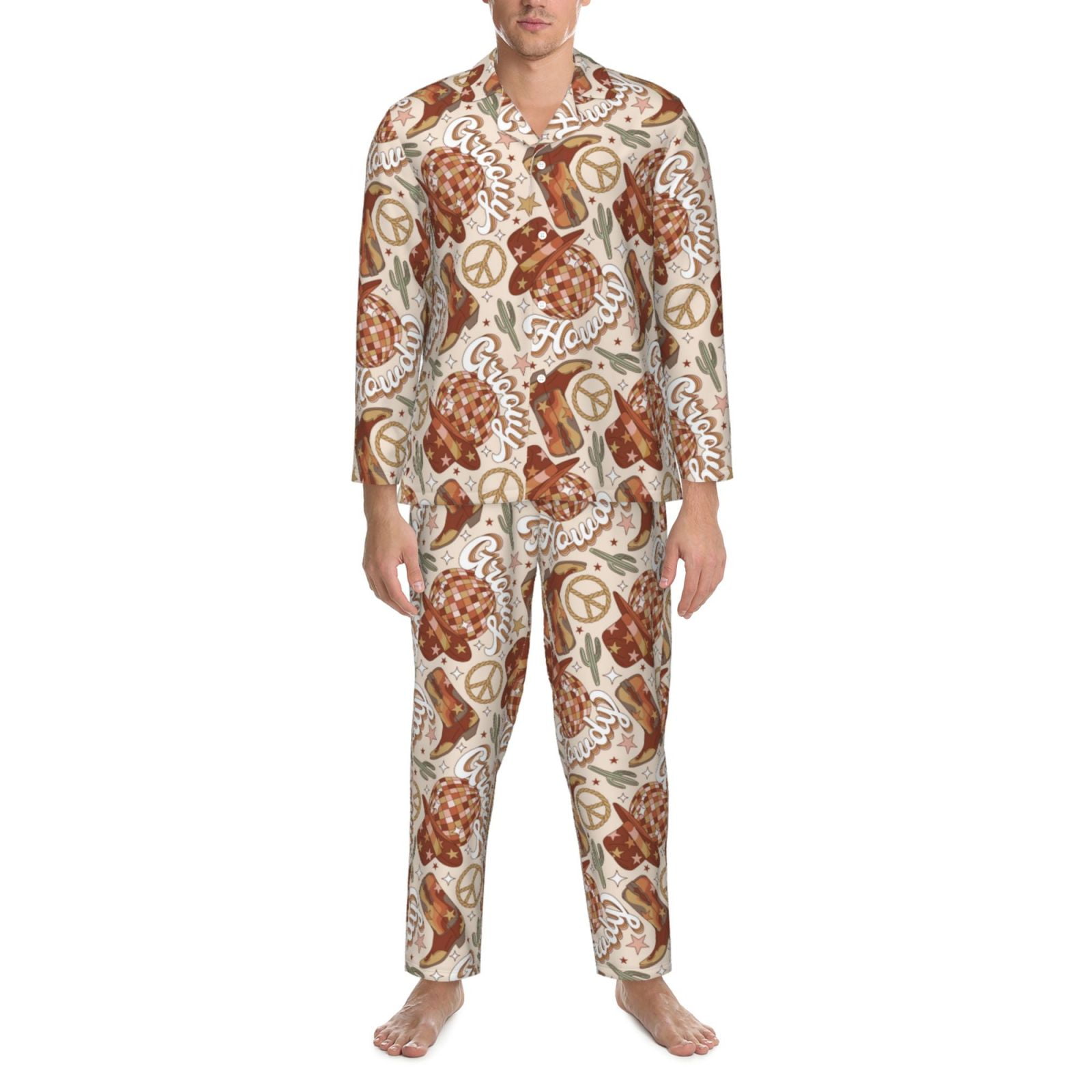 2 Piece Mens Pajamas Set, Soft Men's Sleepwear Comfy Loungewear ...