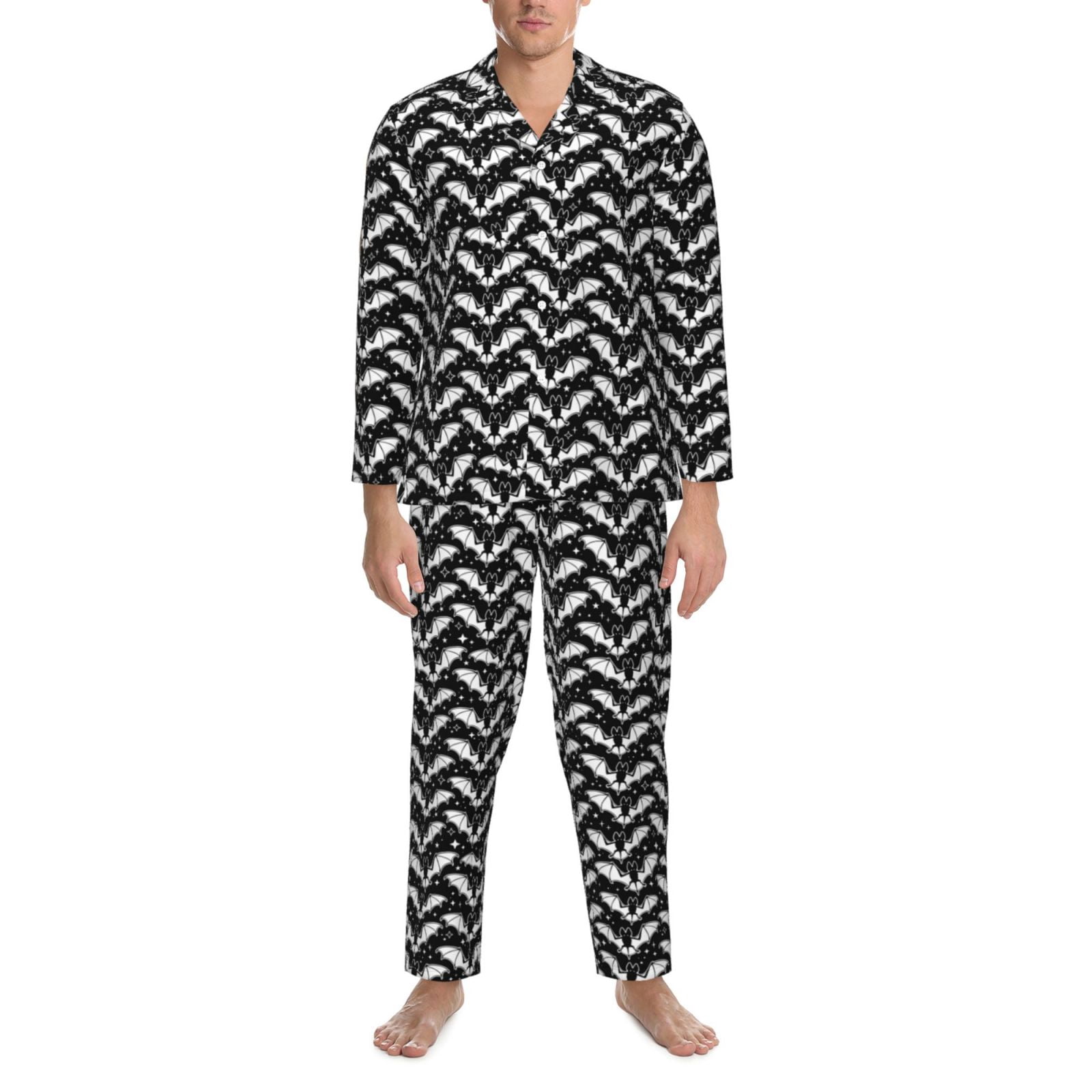 2 Piece Mens Pajamas Set, Soft Men's Sleepwear Comfy Loungewear, White ...