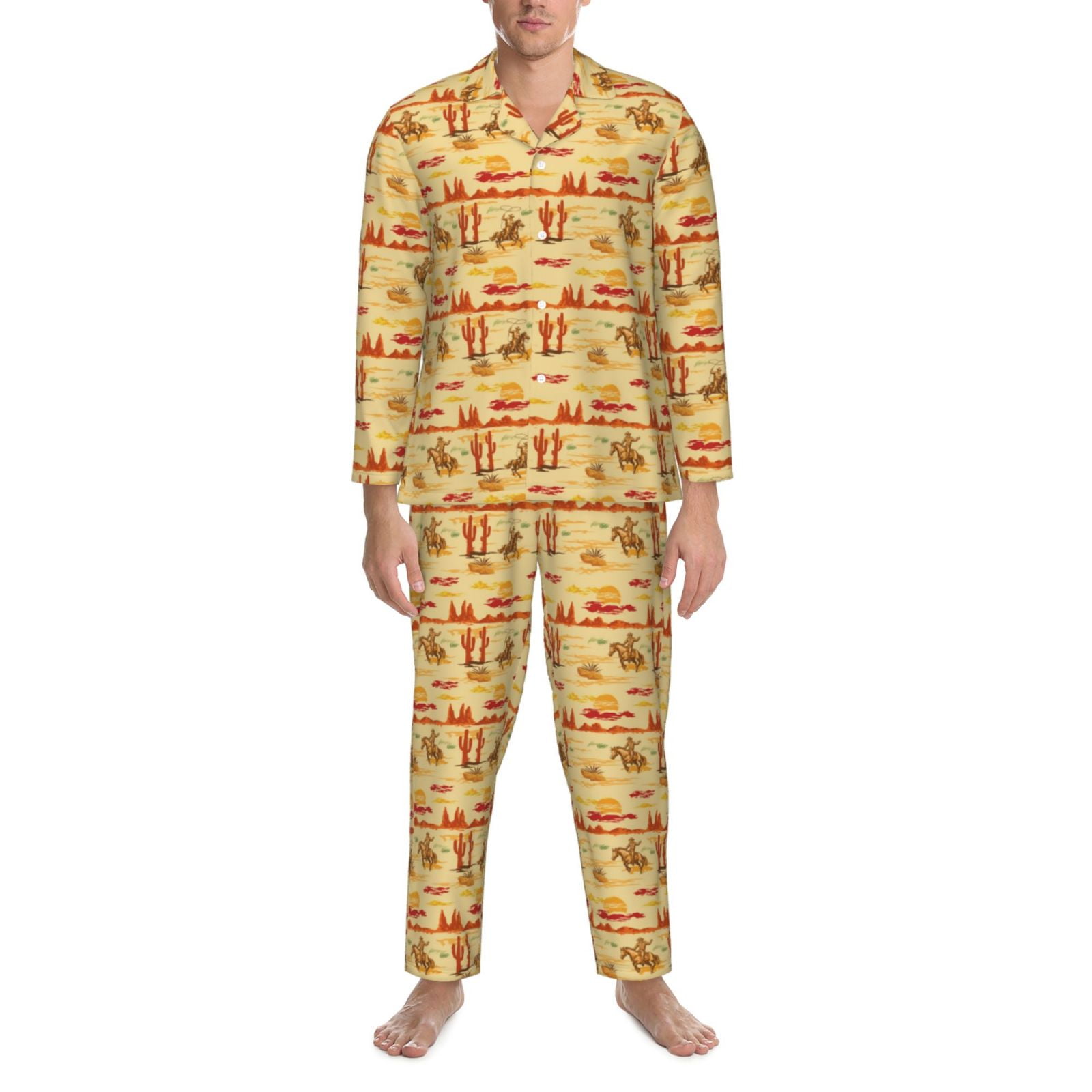 2 Piece Mens Pajamas Set, Soft Men's Sleepwear Comfy Loungewear, Wild ...