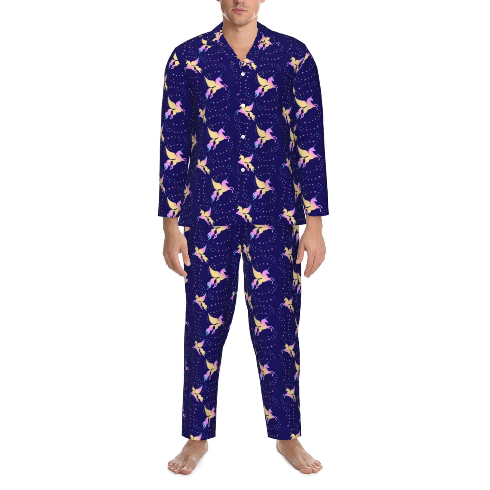 2 Piece Mens Pajamas Set, Soft Men's Sleepwear Comfy Loungewear, Winged ...