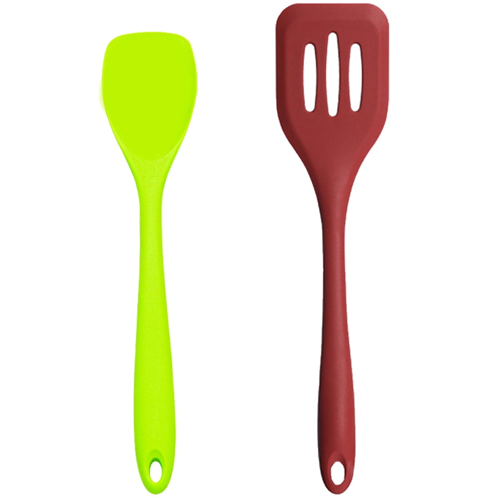 2 Piece Mini Kitchen Utensil Set- Silicone Kitchen Tools with Salad ...
