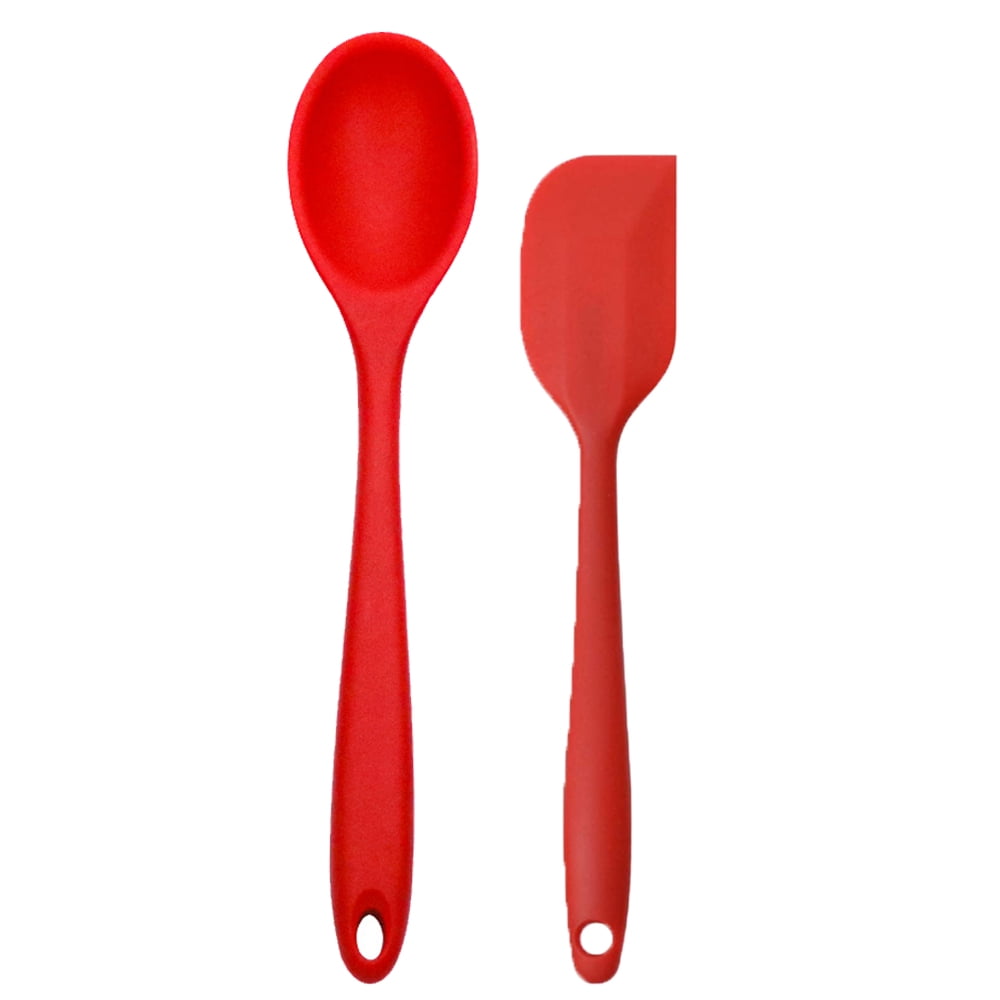 2 Piece Mini Kitchen Utensil Set- Silicone Kitchen Tools with Spoonsred ...