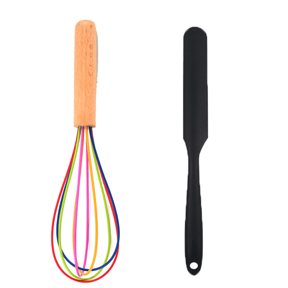 2 Piece Mini Kitchen Utensil Set- Silicone Kitchen Tools with wood ...