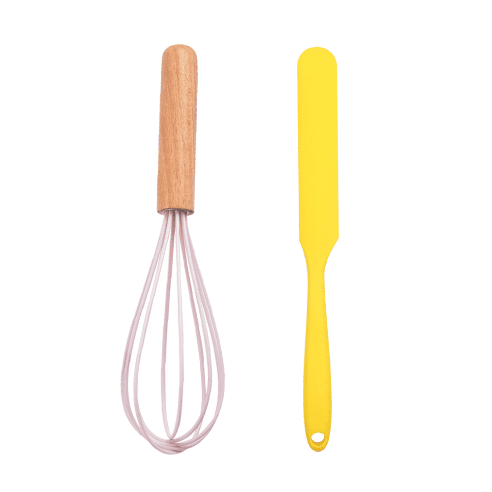 2 Piece Mini Kitchen Utensil Set- Silicone Kitchen Tools with wood ...